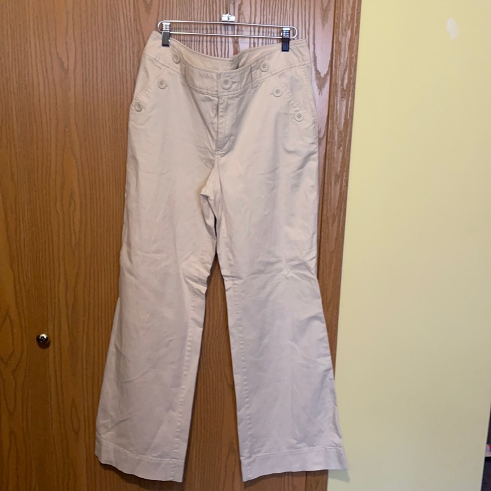 New Cream Color Bell Bottom Sailor Look Pant - Gem